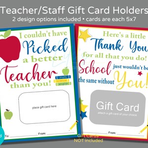 Teacher Appreciation Week Gift Card Holder to Download and Print ...