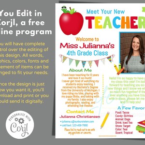 Meet the Teacher Template to Instantly Edit in Corjl, Download and ...