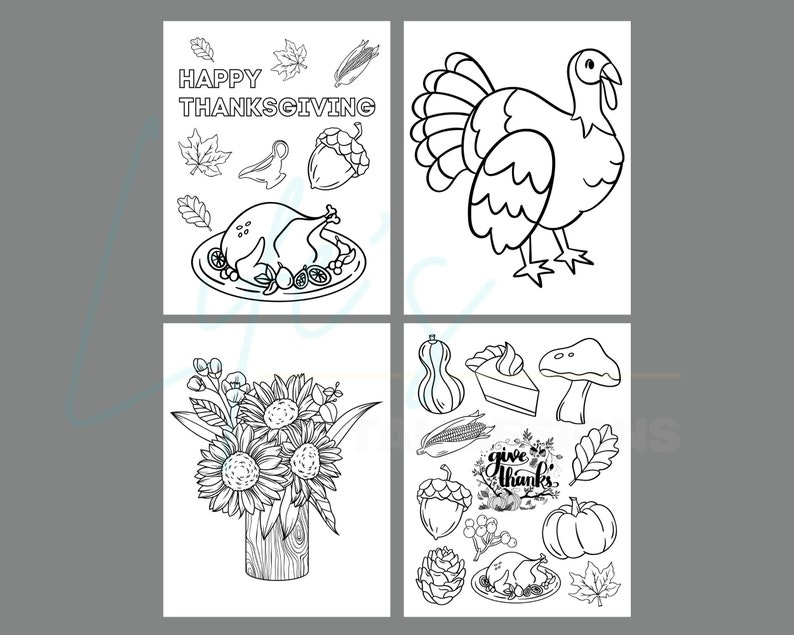 Thanksgiving Activities and Coloring Pages Bundle to Download and Print ...