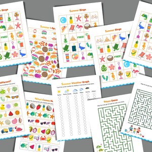 Summer Activity Bundle for Kids to Download & Print, Summer Printables ...
