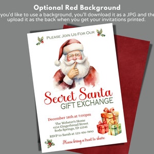 Secret Santa Party Invitation Template to Instantly Edit in Corjl ...