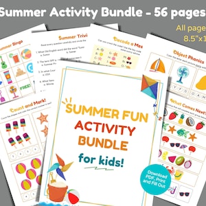 Summer Activity Bundle for Kids to Download & Print, Summer Printables ...