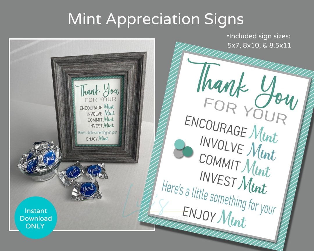 Teacher Appreciation Week Mint Sign to Download and Print, Employee ...