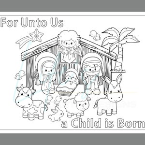 Nativity Coloring Pages to Download and Print, Christmas Story Coloring ...
