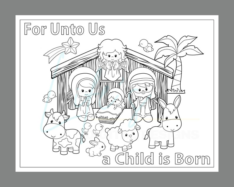 Nativity Coloring Pages to Download and Print, Christmas Story Coloring ...
