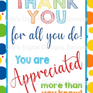 Teacher Appreciation Week Signs and Tag Bundle to Download and Print ...