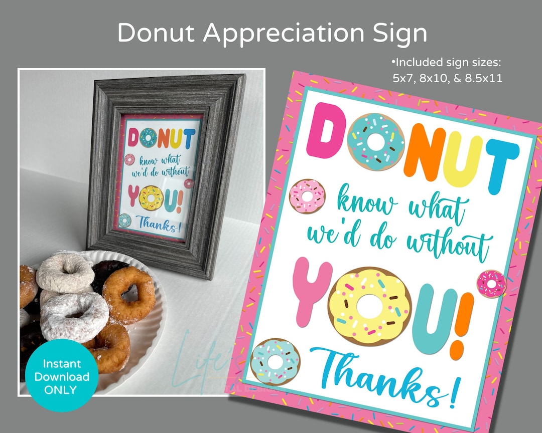 Teacher Appreciation Week Donut Signs to Download and Print, Staff ...