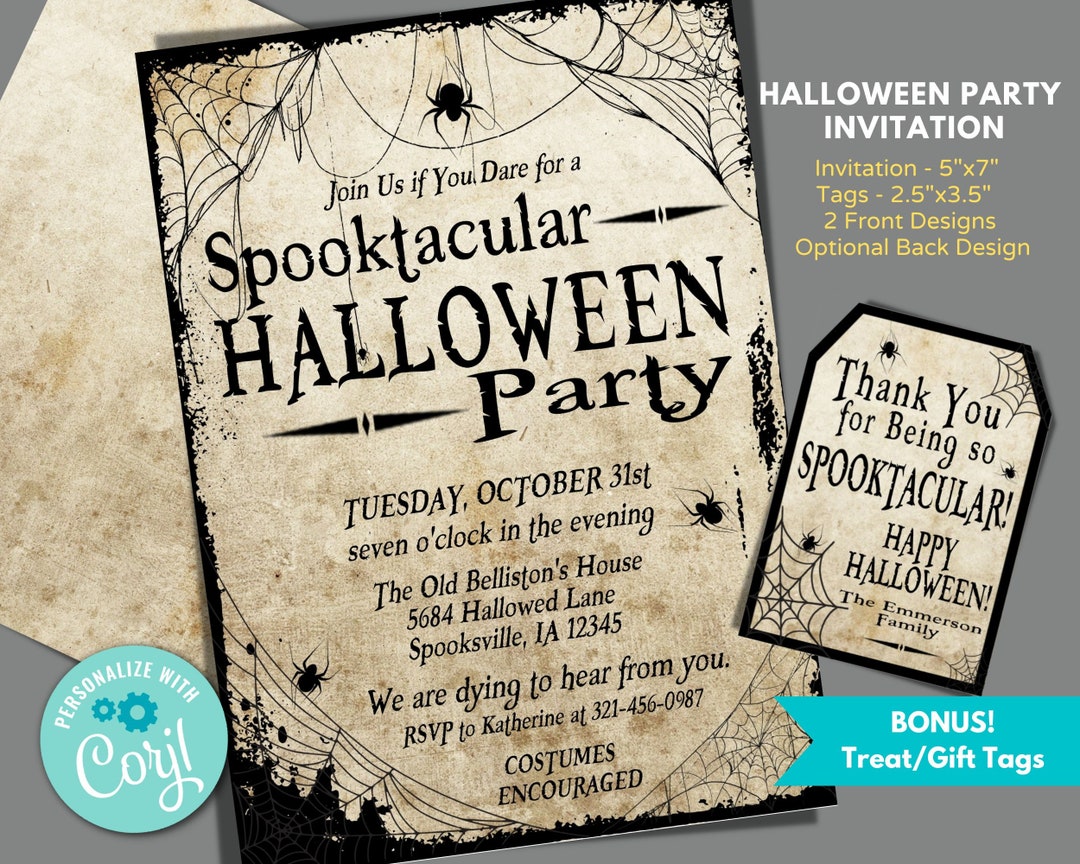 Halloween Party Invitation Template to Instantly Edit in Corjl ...