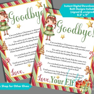 Goodbye Elf Letter to Download and Print, Christmas Elf Letter for Kids ...