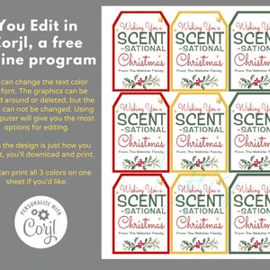 Wishing You a Scentsational Christmas Gift Tag to Edit in Corjl ...