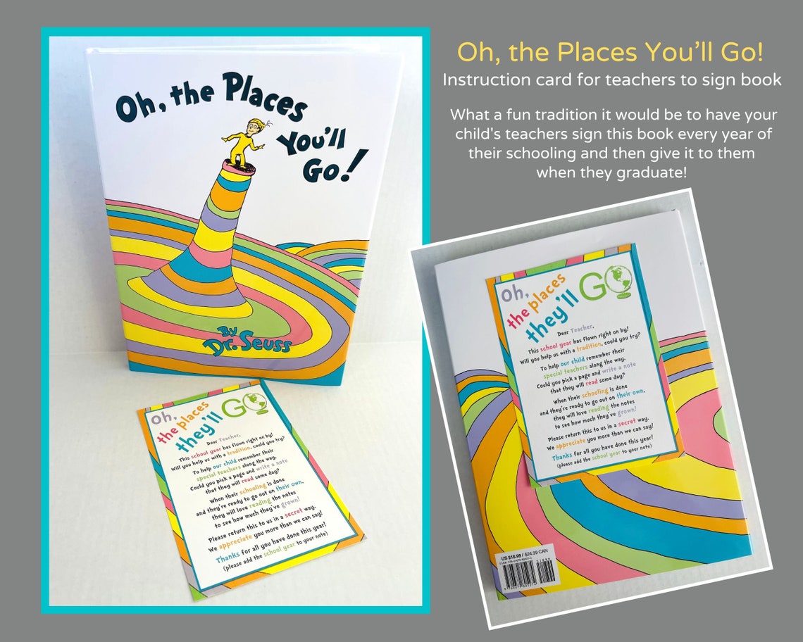 Oh the Places You'll Go Instruction Letter for Teachers to Sign Book ...