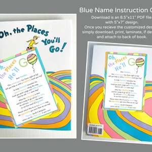 Oh the Places You'll Go Book Instruction Letter for Teachers Sign Book ...