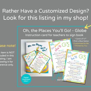 Oh the Places You'll Go Instruction Letter for Teachers to Sign Book ...
