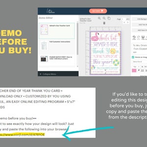 End of School Year Teacher Card to Edit Download and Print School's Out ...