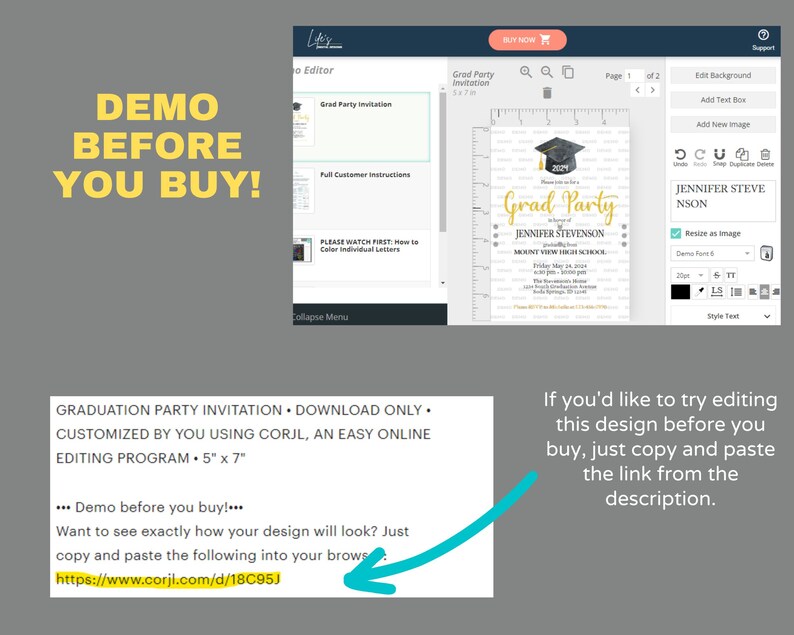 Graduation Party Invitation to Edit in Corjl Download and Print ...