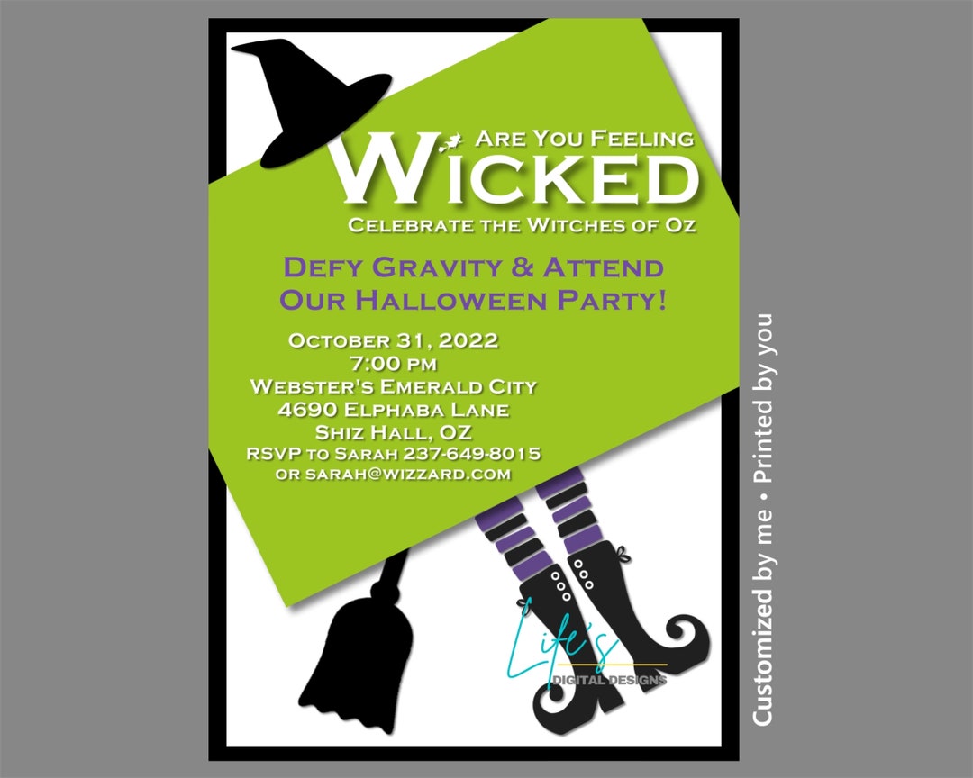 Wicked Party Invitation Halloween Party Invitation Customizable ...