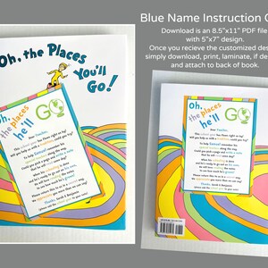Oh the Places You'll Go Book Letter Instructions for Teachers Sign Book ...