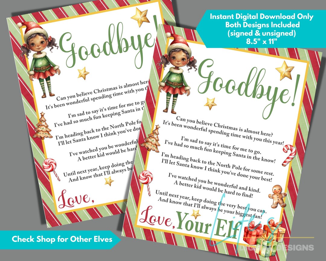 Goodbye Letter From Elf to Download and Print, Christmas Elf Letter for ...