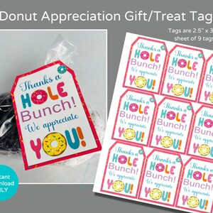 Teacher Appreciation Week Thanks a Hole Bunch Tags to Download and ...
