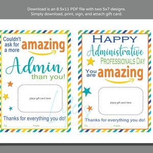 Administrative Professionals Day Amazon Gift Card Holder to Download ...