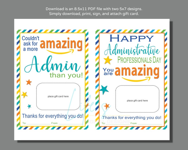 Administrative Professionals Day Amazon Gift Card Holder to Download ...