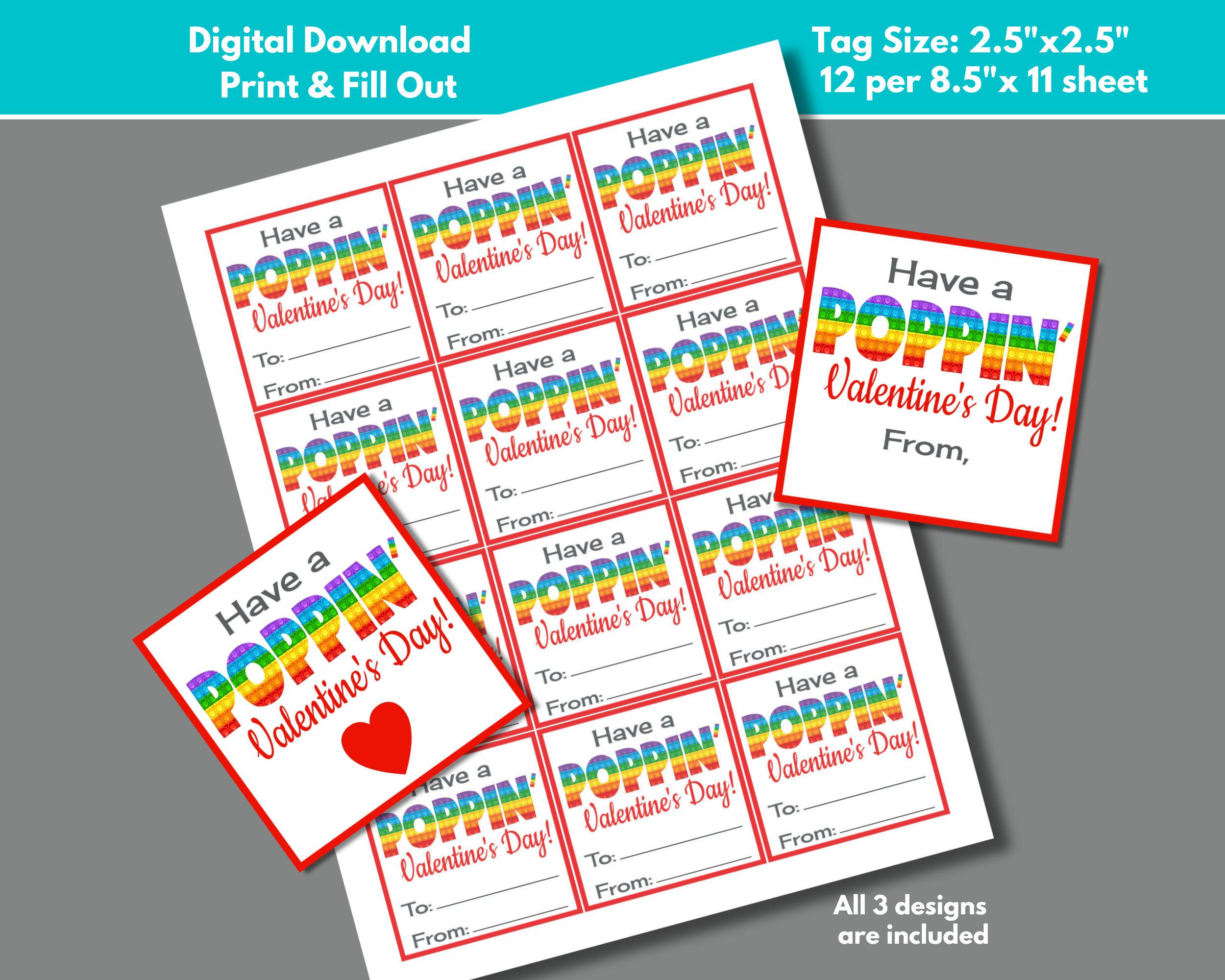 Have a Poppin' Valentine's Day Tags to Download and Print Pop It ...