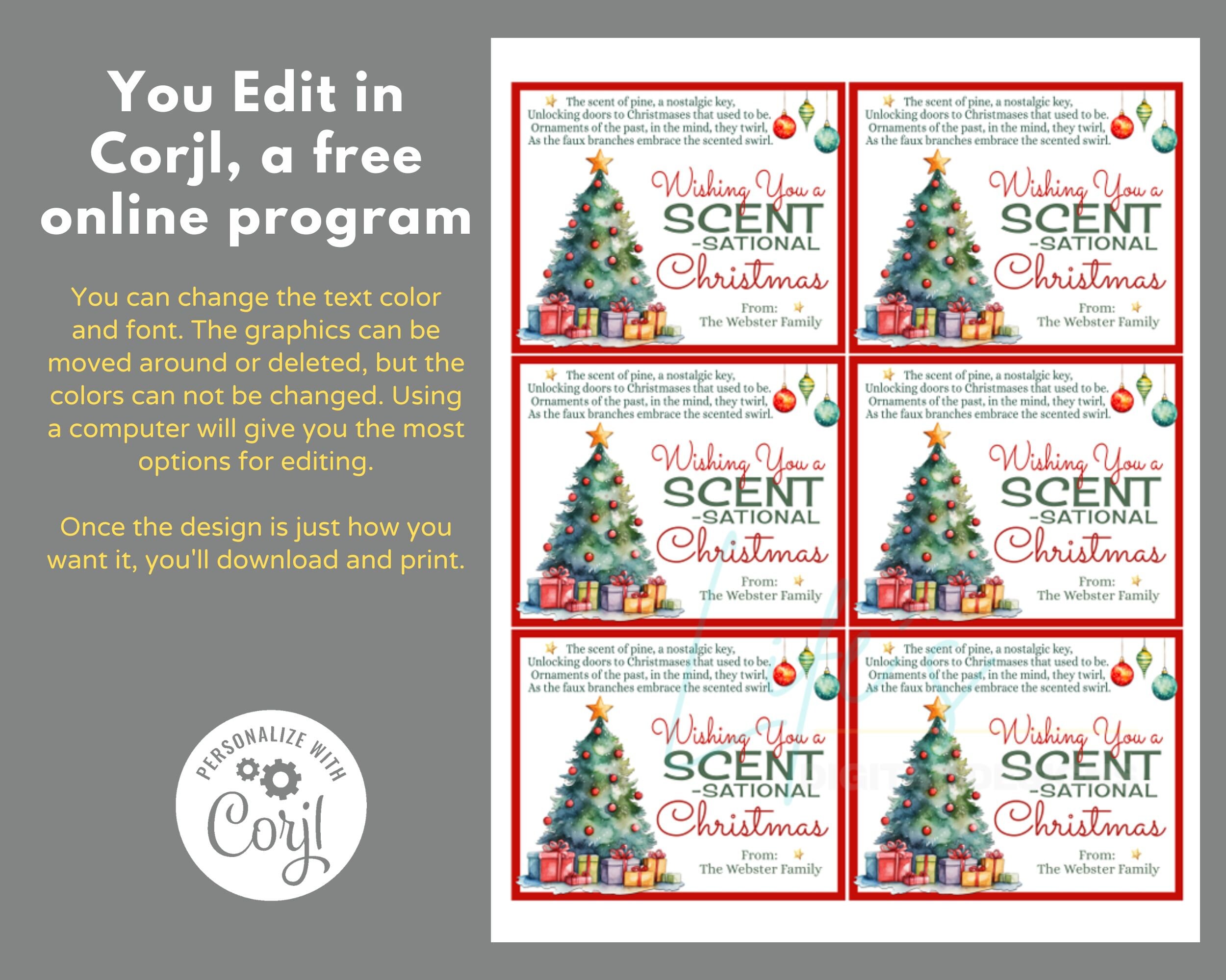 Wishing You a Scentsational Christmas Gift Tag for Scentsy Scent ...