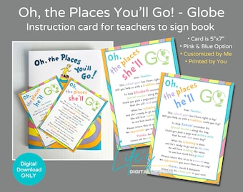 Oh the Places You'll Go Printable Instructions - Etsy