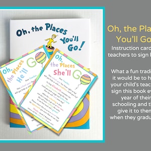 Oh the Places You'll Go Book Instruction Letter for Teachers Sign Book ...