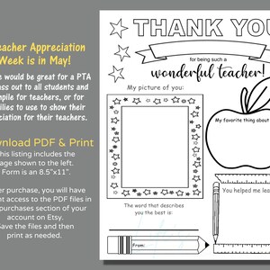 Teacher Appreciation Week Thank You Teacher Coloring Page to Download ...