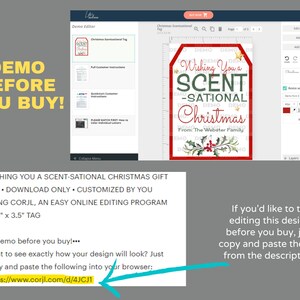 Wishing You a Scentsational Christmas Gift Tag to Edit in Corjl ...