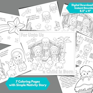Nativity Coloring Pages to Download and Print, Christmas Story Coloring ...