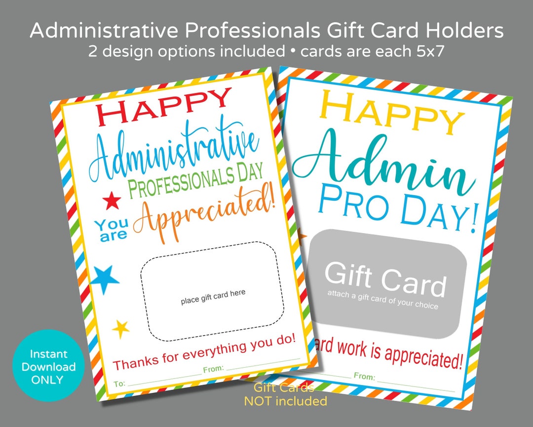 Administrative Professionals Day Gift Card Holder to Download and Print ...