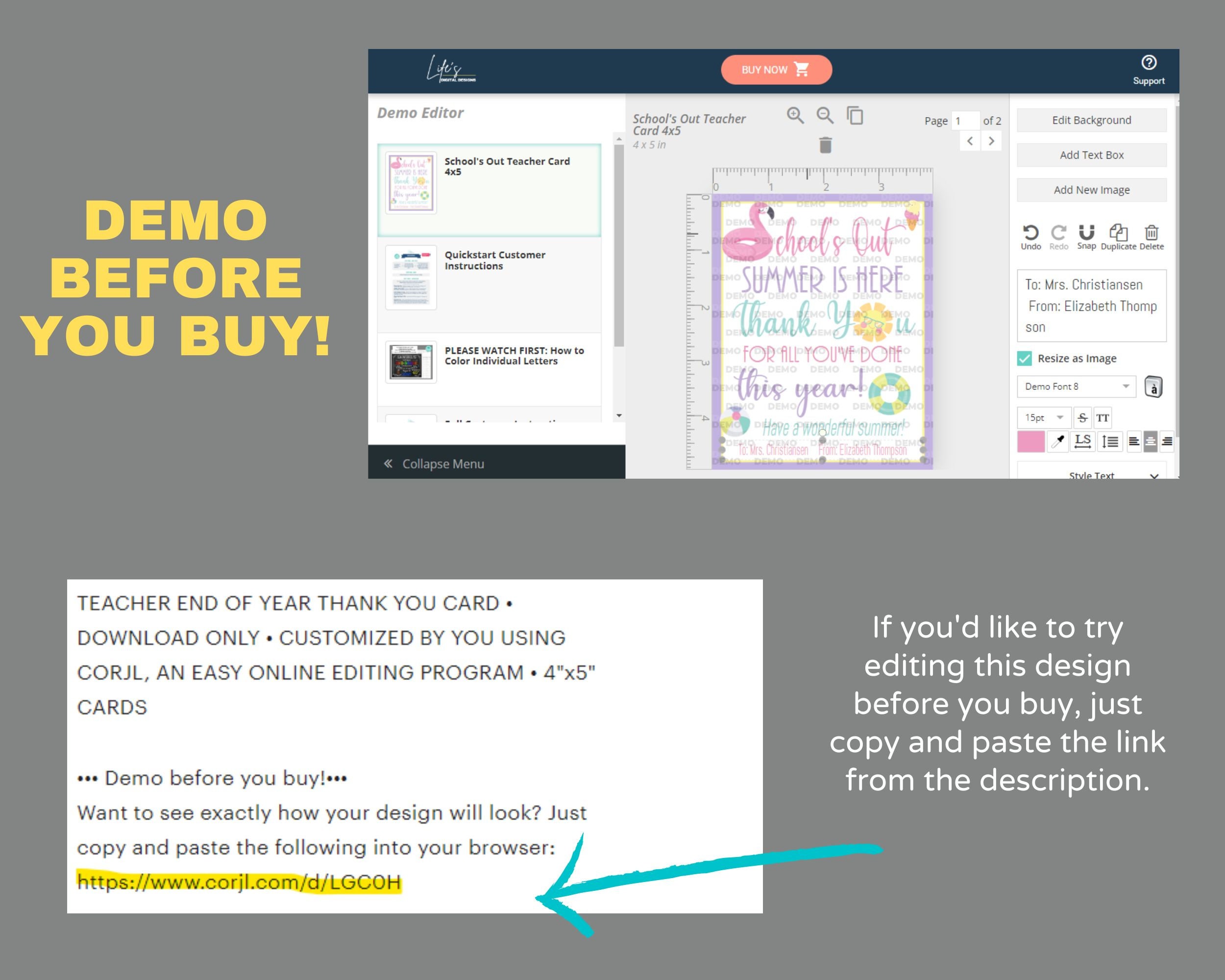 End of School Year Teacher Card to Edit Download and Print School's Out ...
