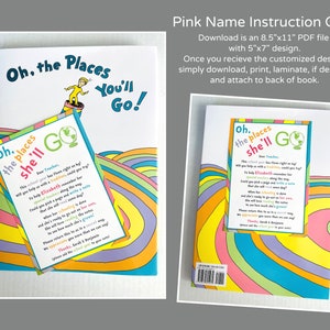 Oh the Places You'll Go Book Letter Instructions for Teachers Sign Book ...