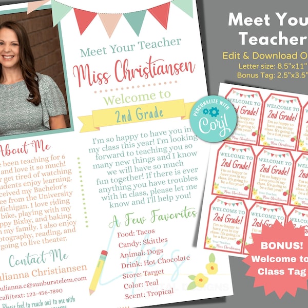 Meet the Teacher Template - Etsy