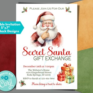 Secret Santa Party Invitation Template to Instantly Edit in Corjl ...