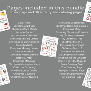 Christmas Activity and Coloring Pages Bundle to Download and Print ...
