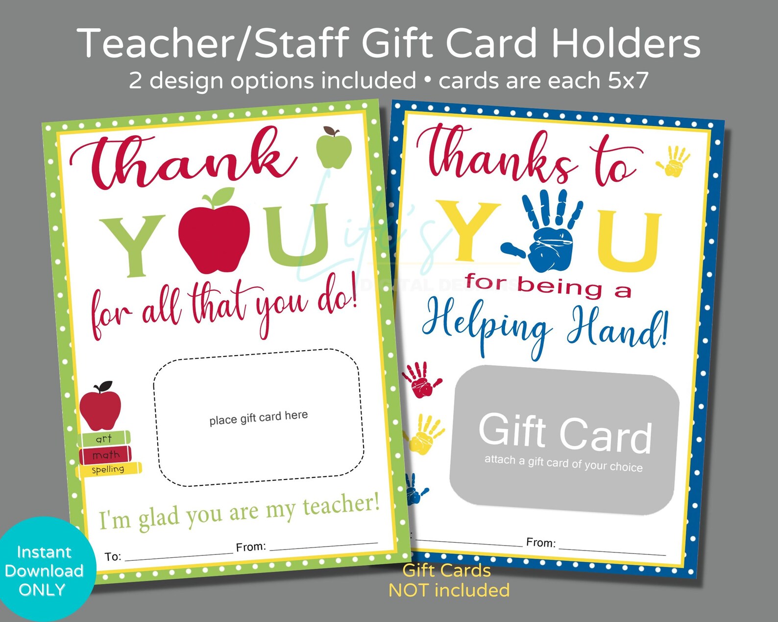 Teacher Appreciation Gift Card Holder to Download and Print, School ...