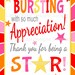 Bursting With Appreciation Signs to Download and Print for Teacher ...