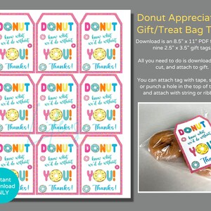 Teacher Appreciation Week Donut Treat Tags to Download and Print for ...