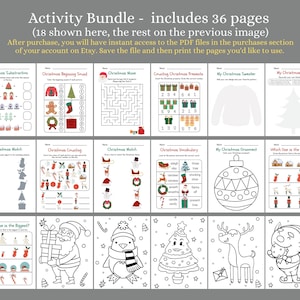 Christmas Activity and Coloring Pages Bundle to Download and Print ...