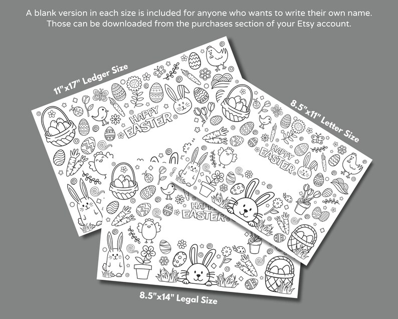 Easter Coloring Placemats to Instantly Edit in Corjl, Personalized ...