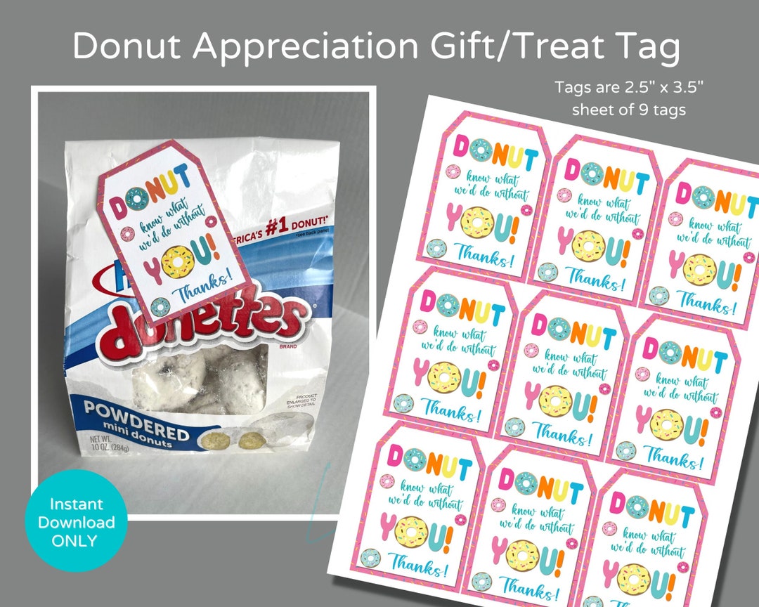 Teacher Appreciation Week Donut Treat Tags to Download and Print for ...