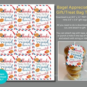 Teacher Appreciation Week Bagel Tags to Download and Print, School and ...