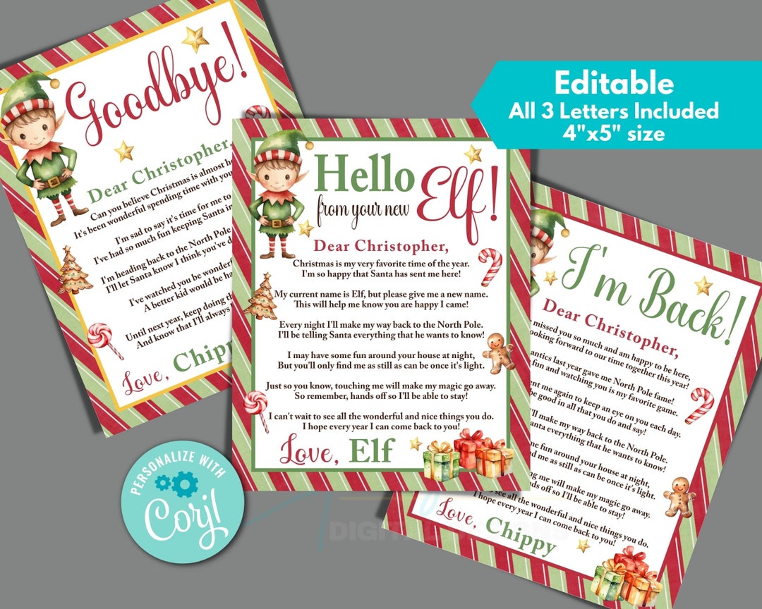 Christmas Elf Letter for New Elf, I'm Back, and Goodbye to Edit ...