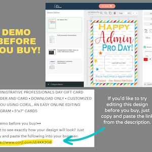 Administrative Professionals Gift Card Holder to Edit, Download and ...