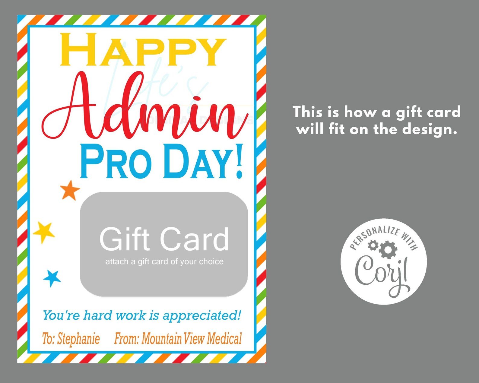Administrative Professionals Gift Card Holder to Edit, Download and ...