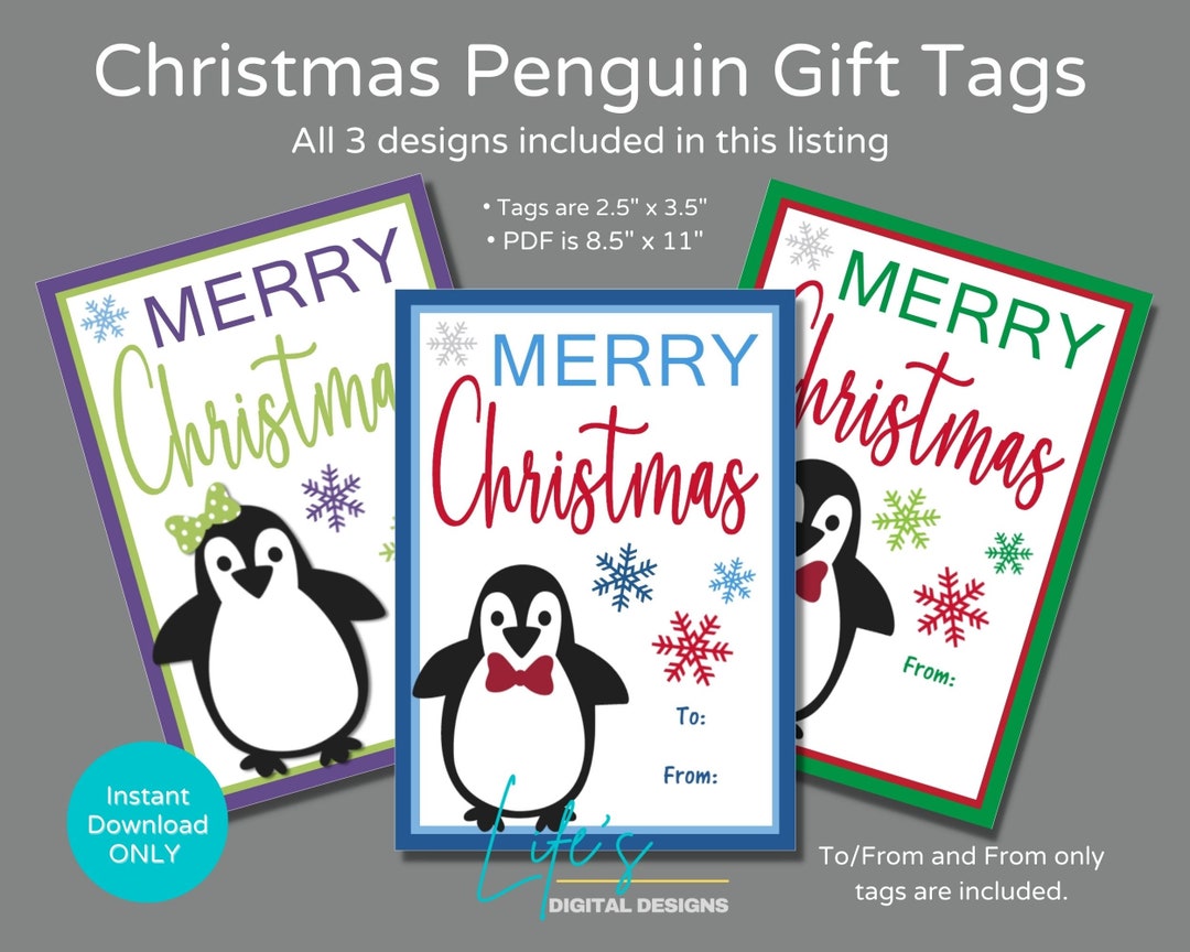 Penguin Christmas Gift Tags to Download and Print for Friends ...
