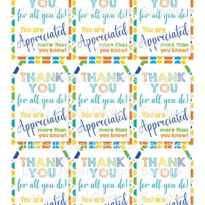 Teacher Appreciation Tags to Download and Print, Administrative ...